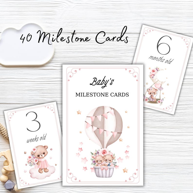 Baby Girl Milestone Card Baby Month Cards Monthly Milestone Cards New ...