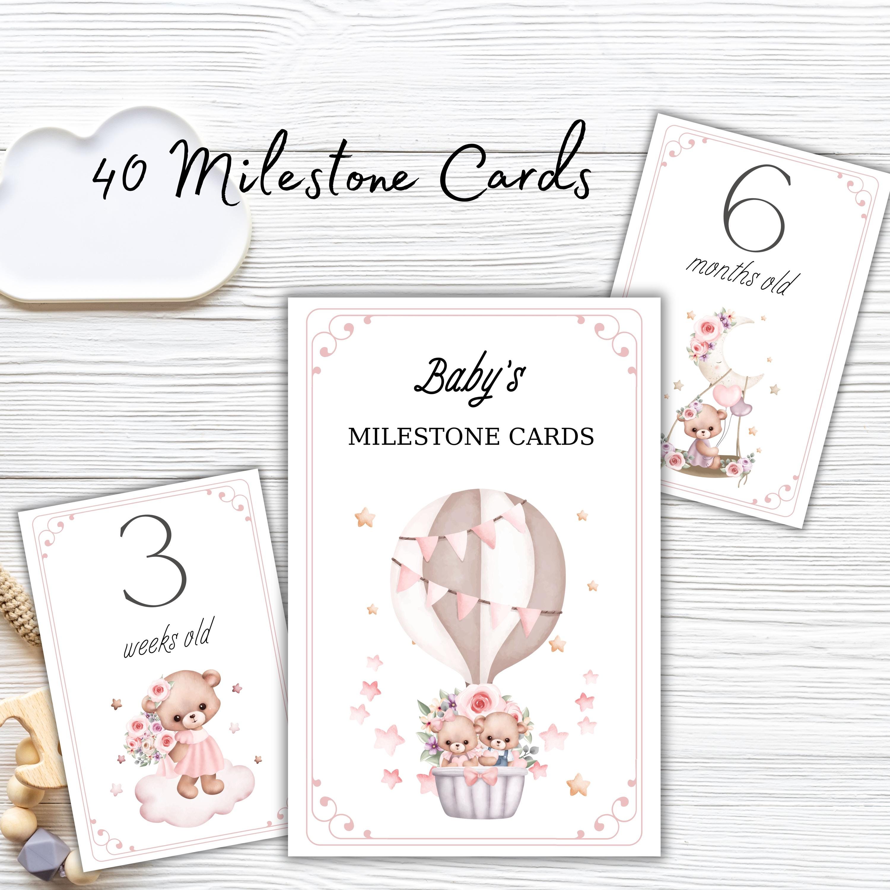 Baby Girl Milestone Card Baby Month Cards Monthly Milestone Cards New ...
