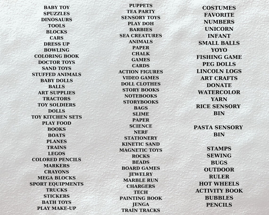 Toy Bin Storage Labels Printable Kid Room Labels Preschool Toy - Etsy