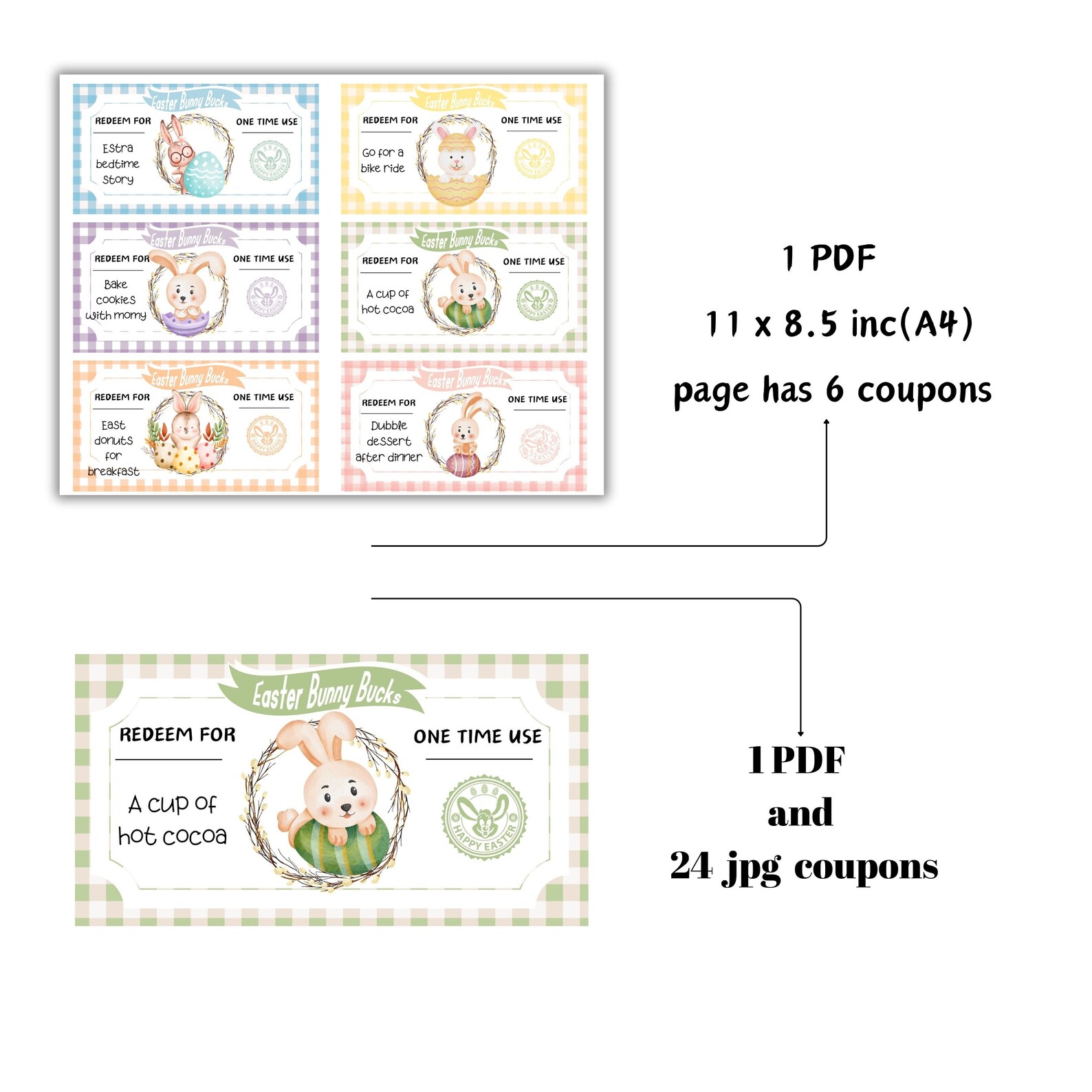 Easter Egg Coupons for Kids Easter Bunny Bucks Coupons Kids Easter Egg ...