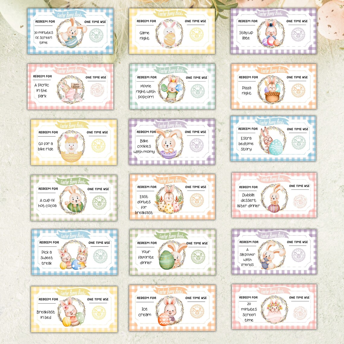 Easter Egg Coupons for Kids Easter Bunny Bucks Coupons Kids Easter Egg ...