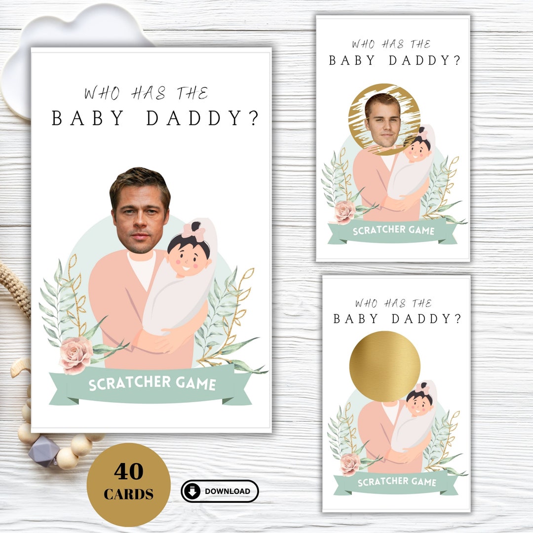 Who Has the Baby Daddy Find the Dad Game Baby Shower Shower Game Baby ...
