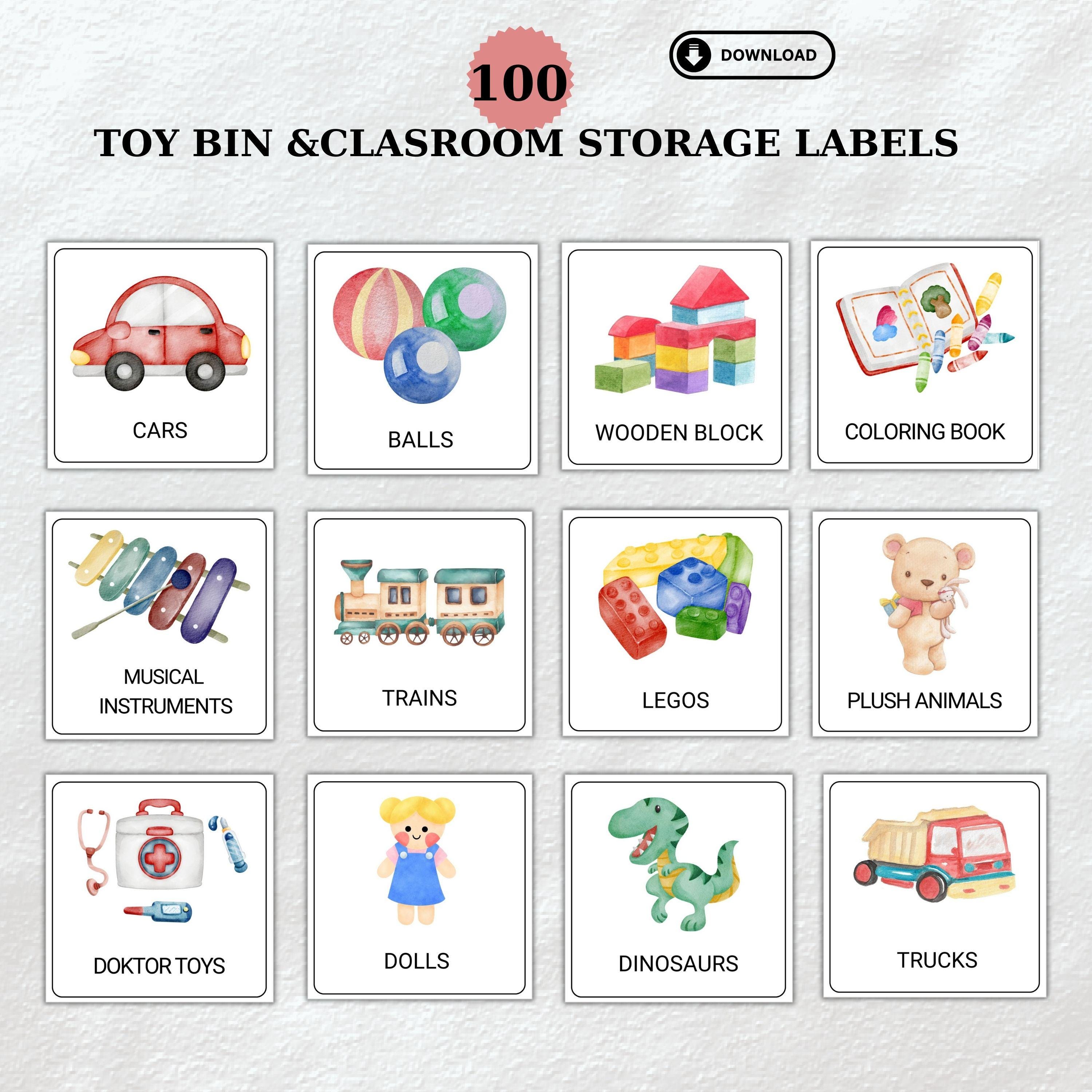 Toy Bin Storage Labels Printable Kid Room Labels Preschool Toy Storage ...