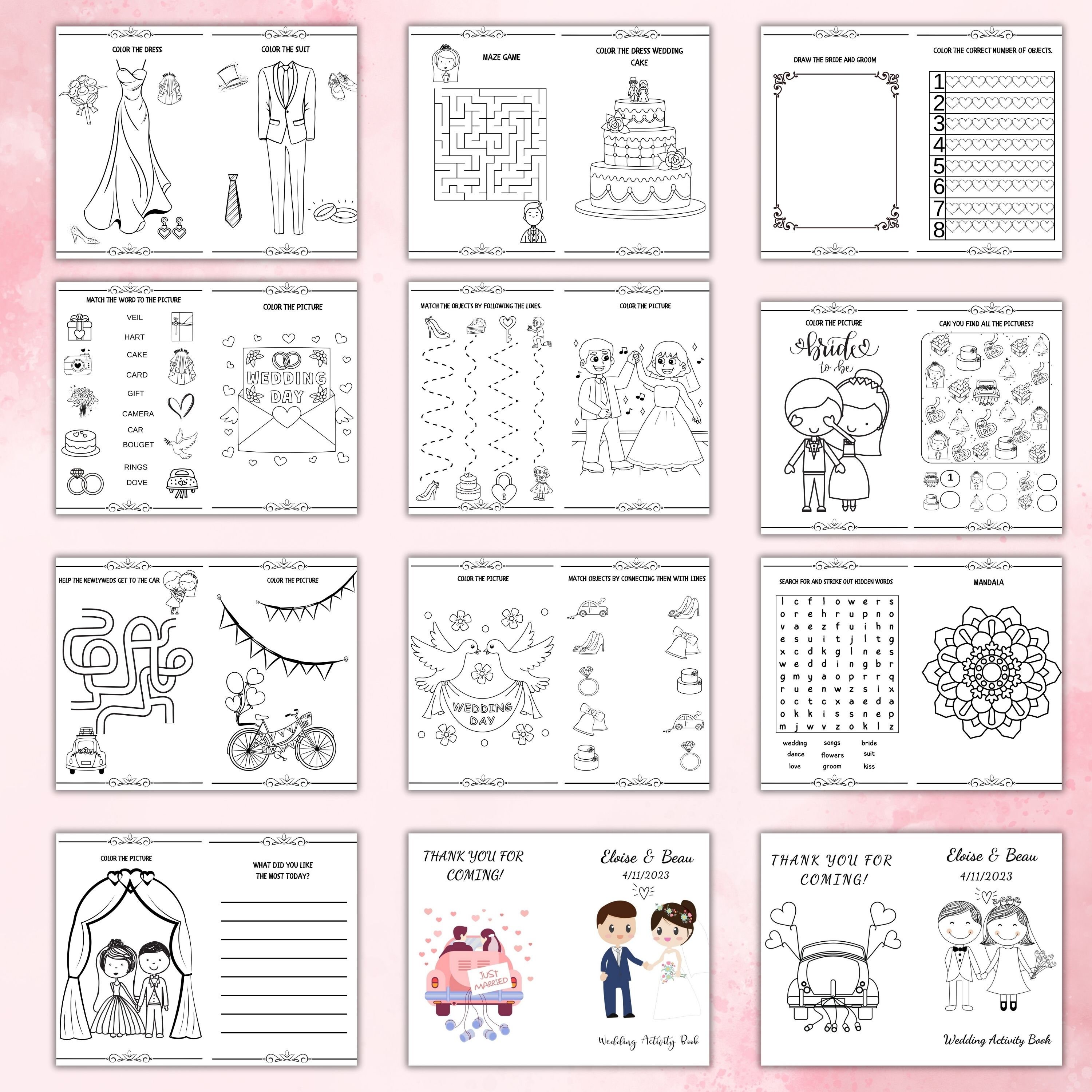 Editable Wedding Activity Cook Printable Kid Wedding Activity Book ...