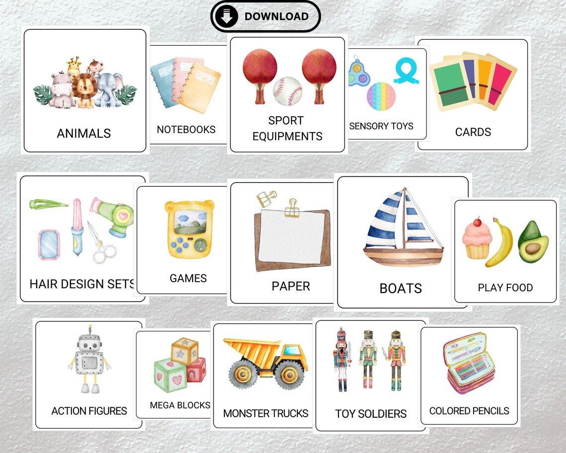 Toy Bin Storage Labels Printable Kid Room Labels Preschool Toy Storage ...