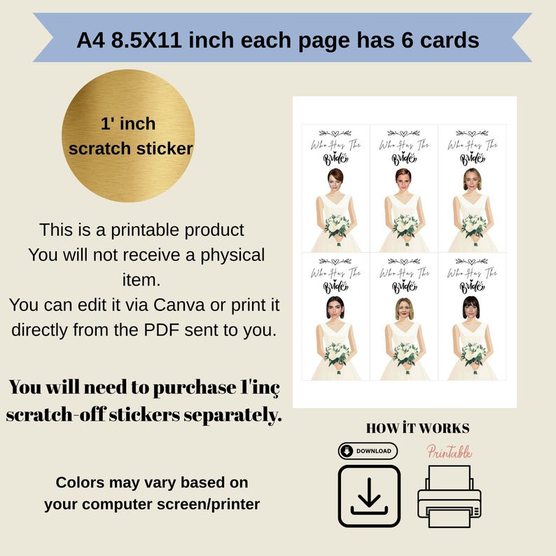 Who Has the Bride Scratch off Game Bridal Shower Game Scratch-off Find ...