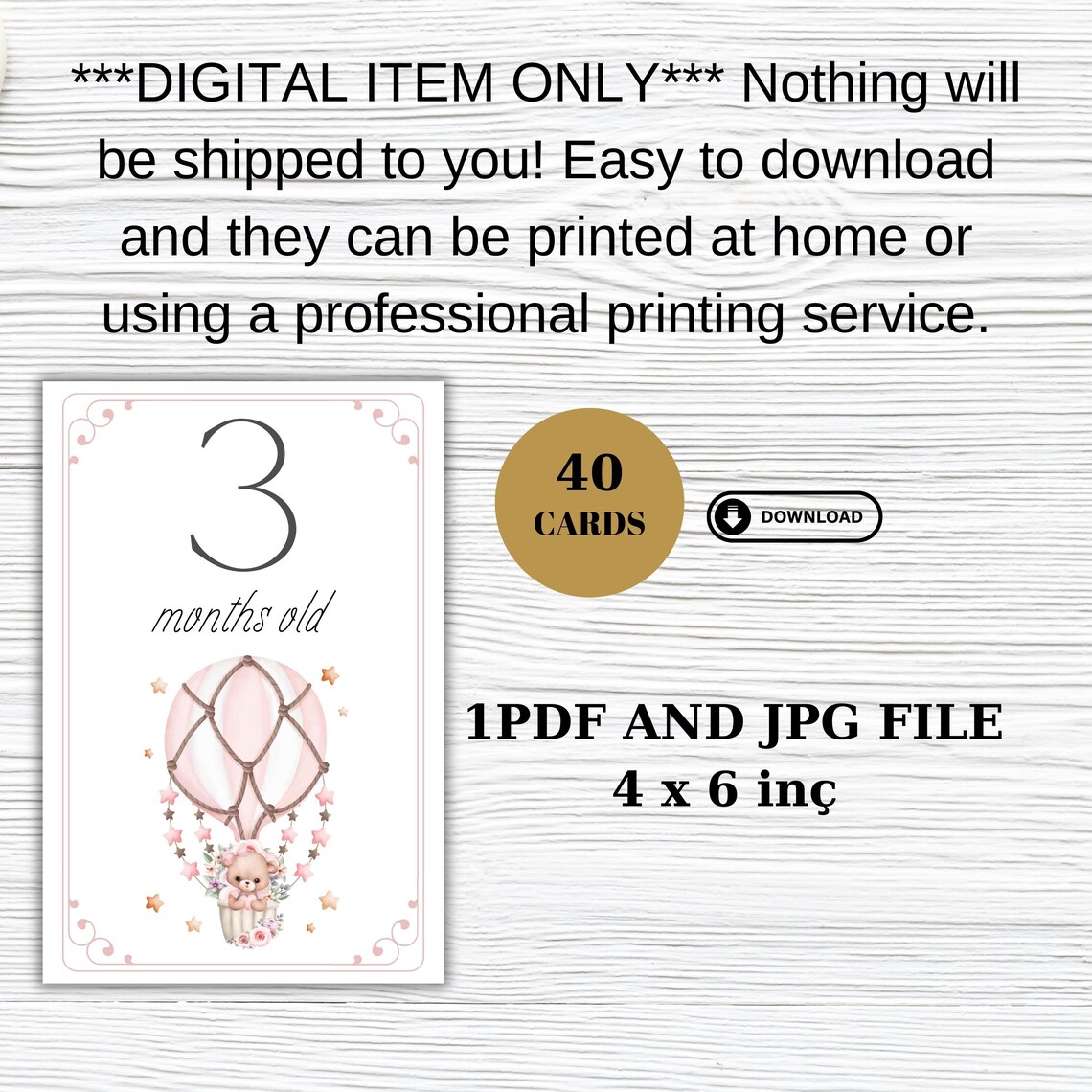 Baby Girl Milestone Card Baby Month Cards Monthly Milestone Cards New ...