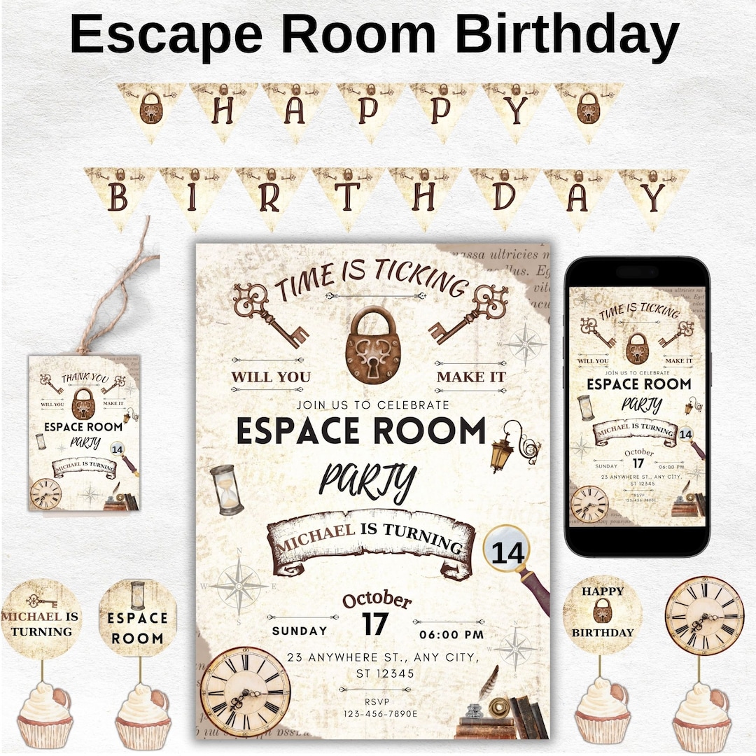 Escape Room Birthday Party Invitation Escape Room Party Sign Escape ...