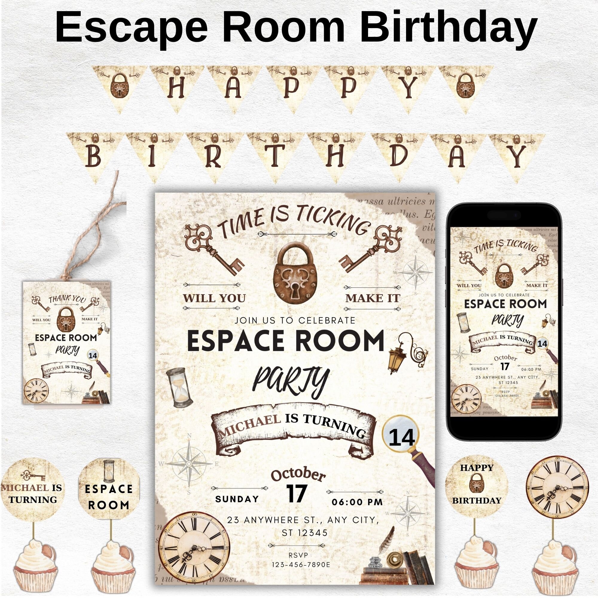 Escape Room Birthday Party Invitation Escape Room Party Sign Escape ...