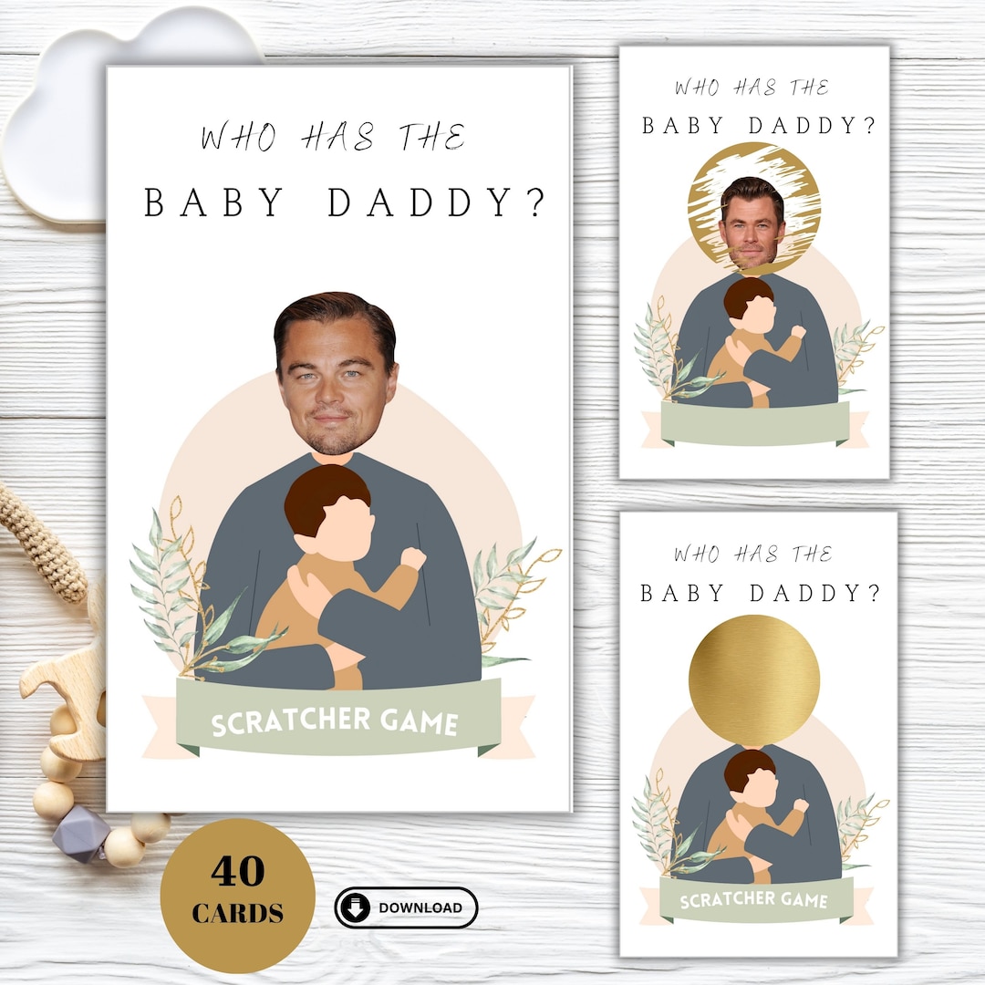 Who Has the Baby Daddy Baby Shower Game Scratch off Game Find the Dad Game Baby Daddy Scratch ...