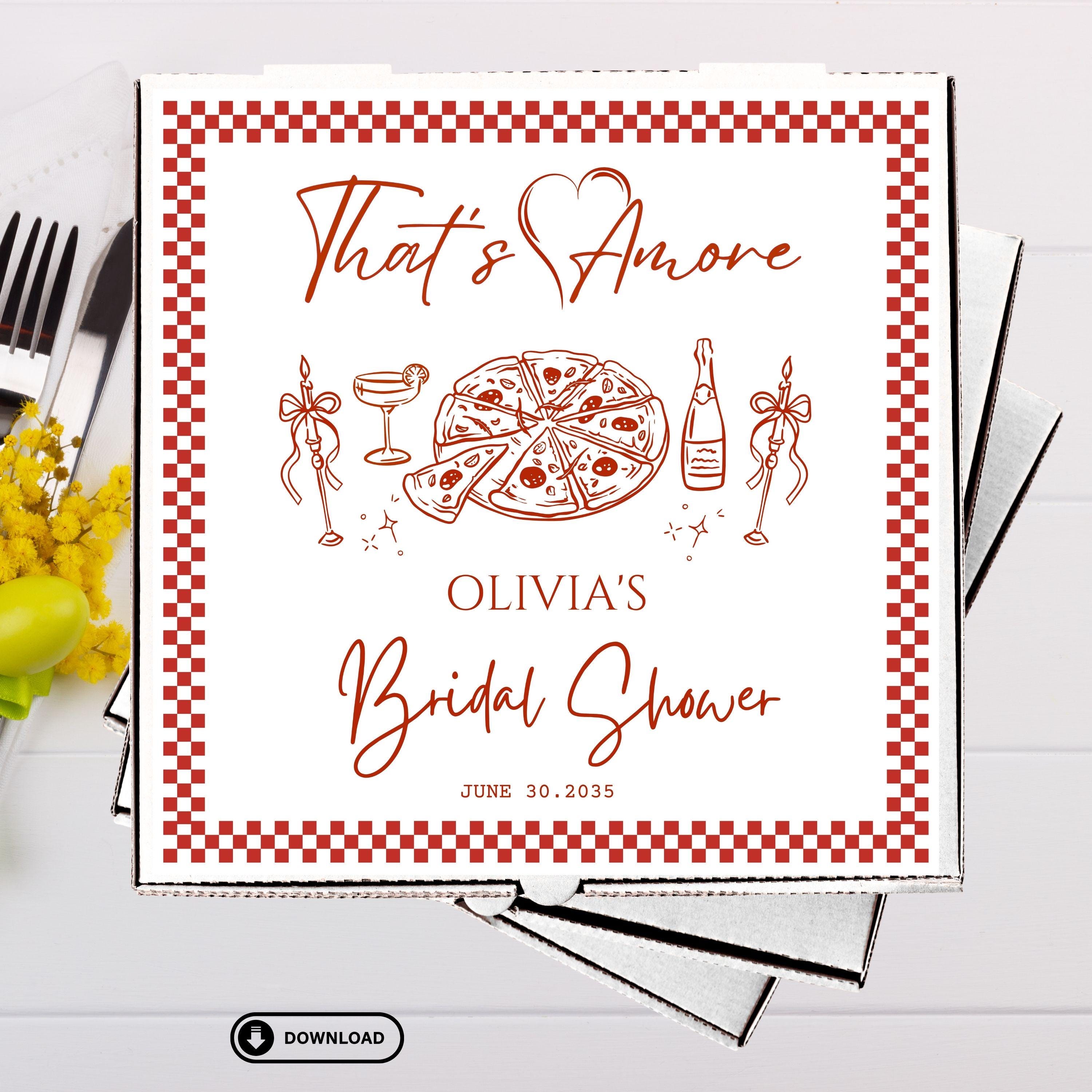 That’s Amore Bridal Shower Pizza Box Wedding Pizza Box Label ...