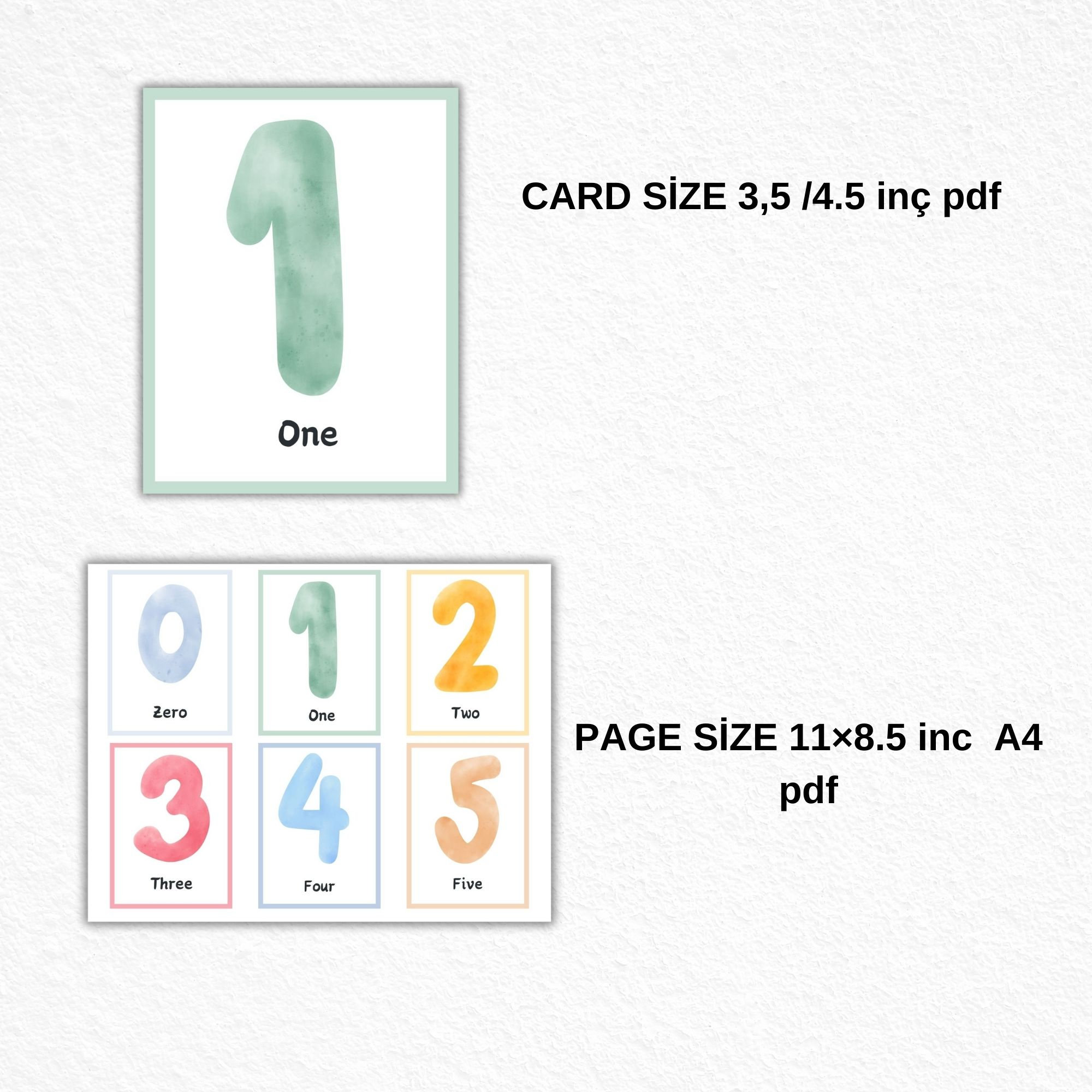 Numbers Colors Shapes Flashcard for Kids Numbers Cards Montessori ...