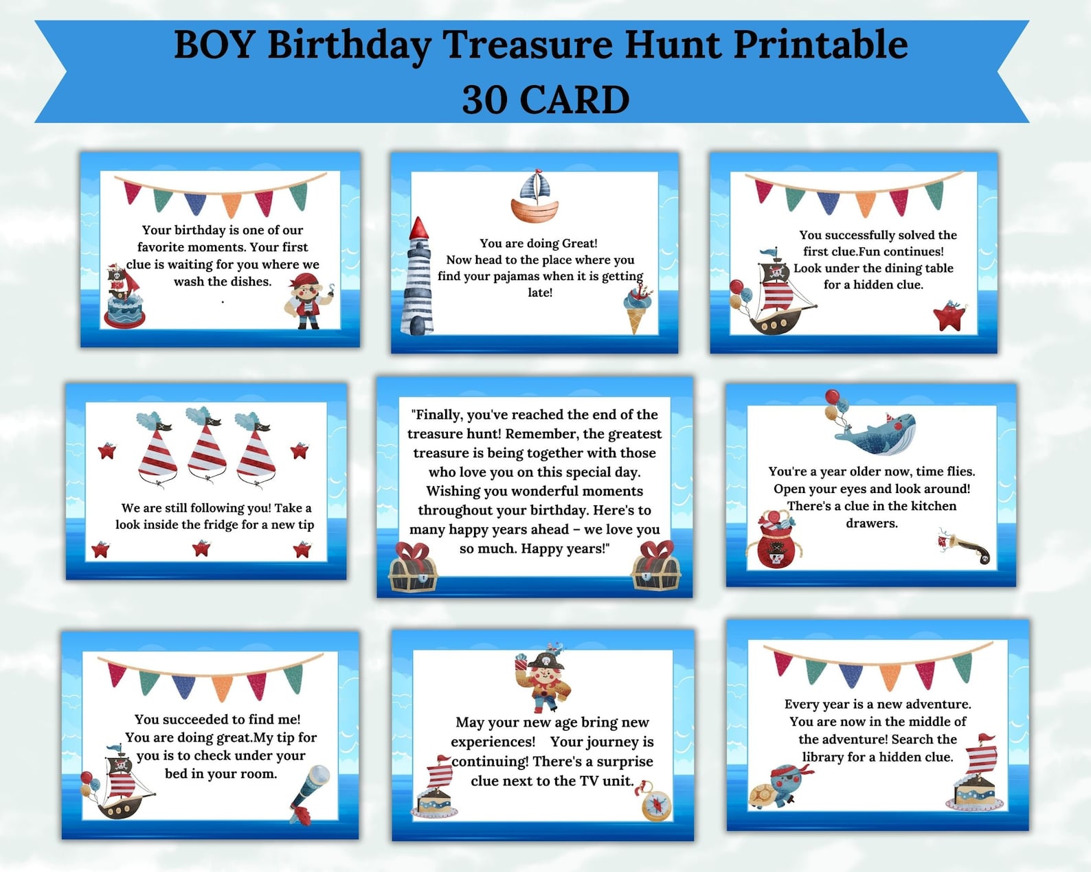 Birthday Scavenger Hunt Boy Birthday Treasure Hunt Birthday Indoor ...