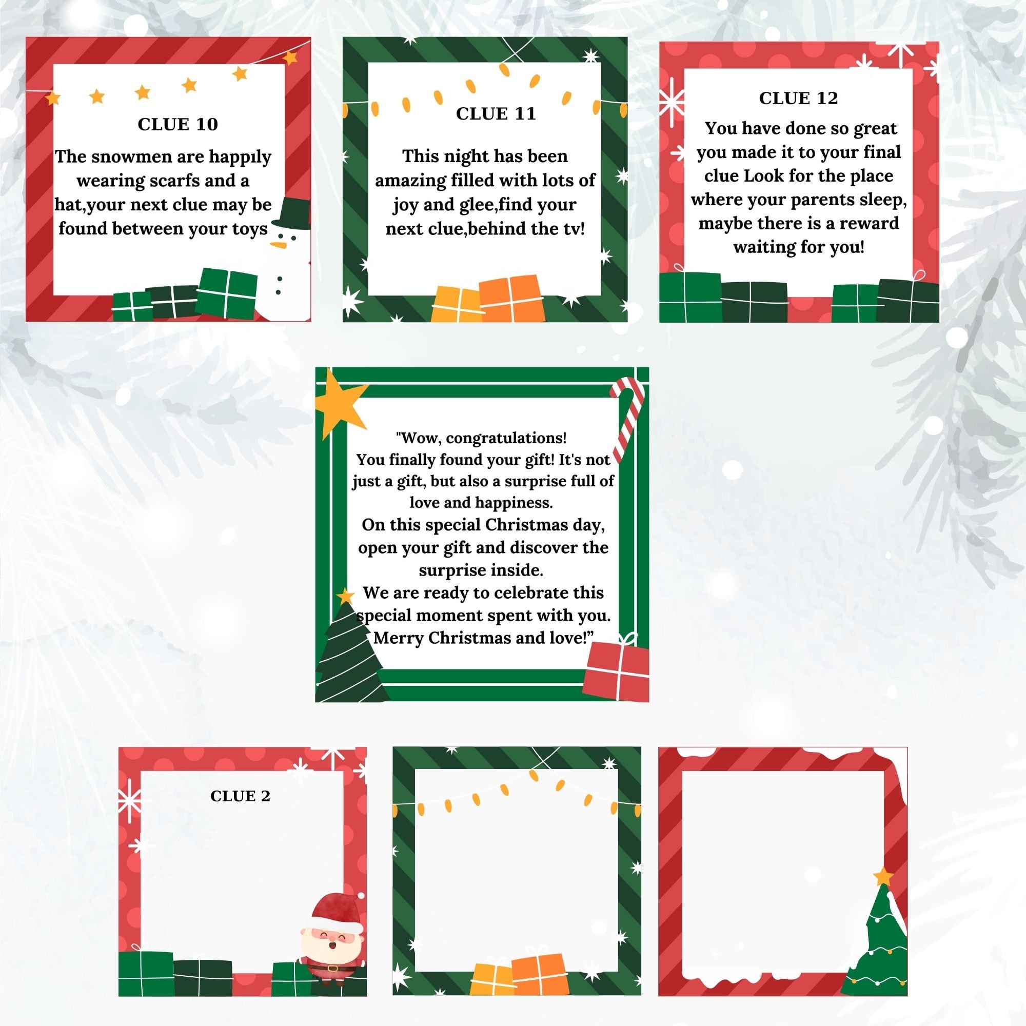 Christmas Scavenger Hunt for Kids Printable Christmas Treasure Hunt ...