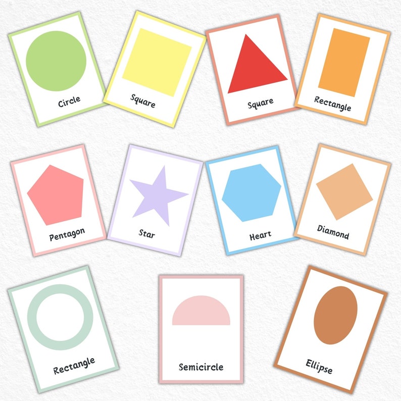 Numbers Colors Shapes Flashcard for Kids Numbers Cards Montessori ...