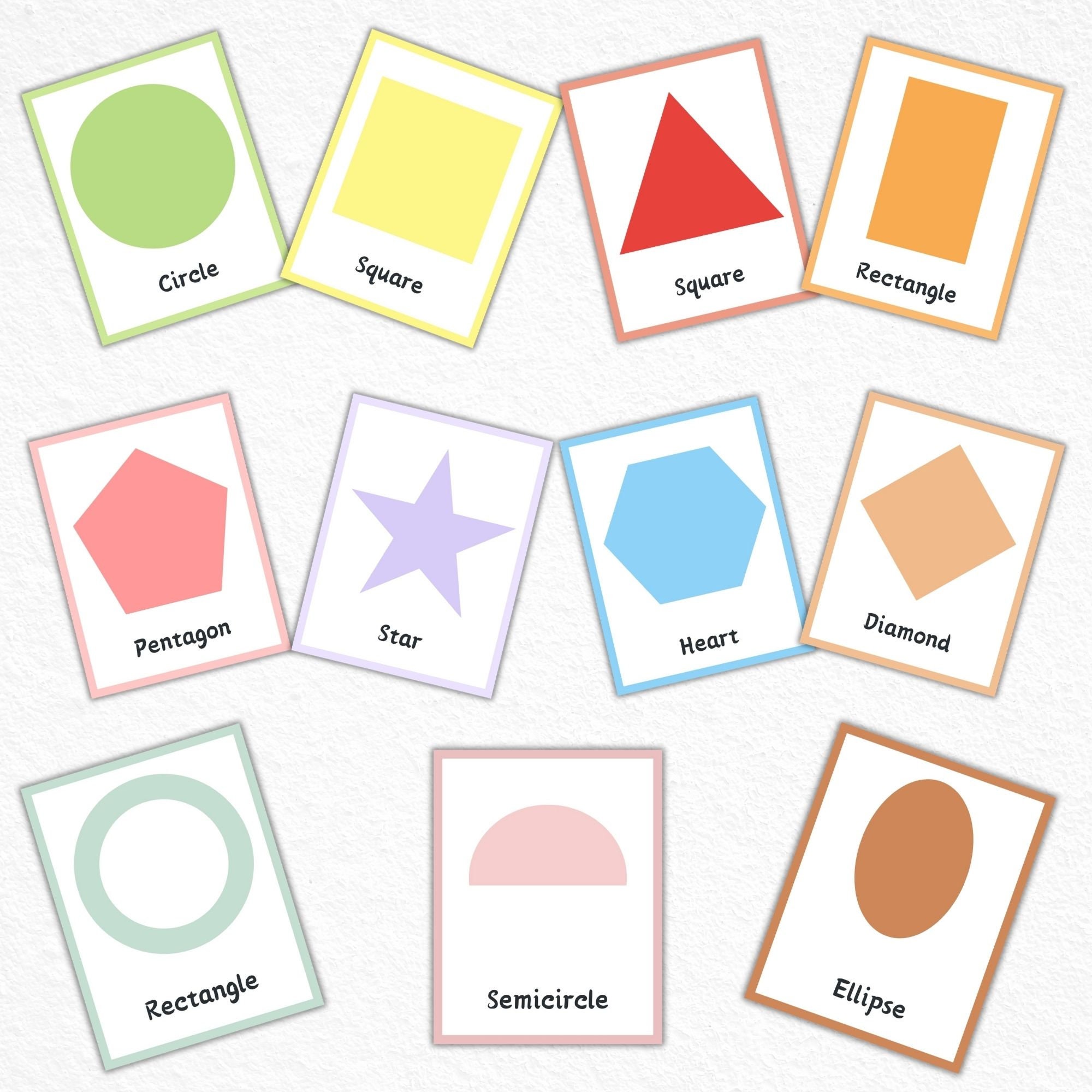 Numbers Colors Shapes Flashcard for Kids Numbers Cards Montessori ...