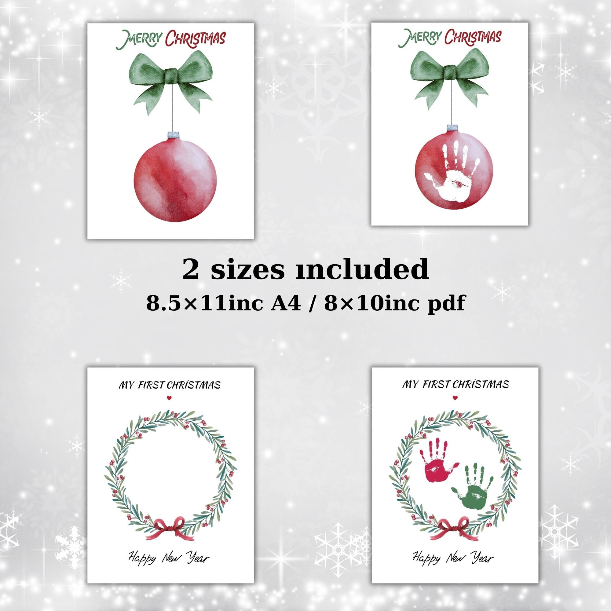 Christmas Footprint Handprint Art Printable Christmas Handprint Craft ...