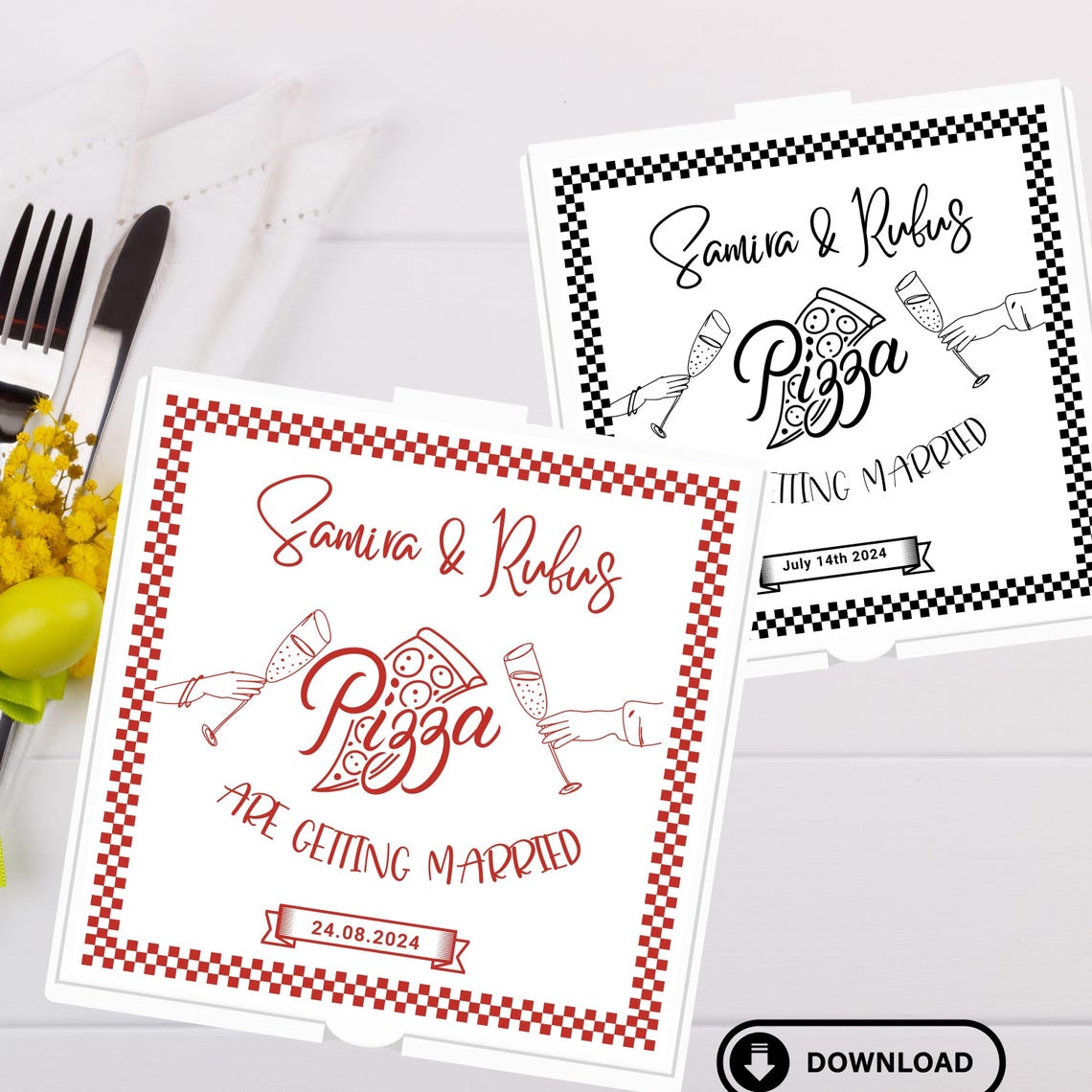 Custom Pizza Box Wedding Pizza Box Personalizable Pizza Box Pizza ...