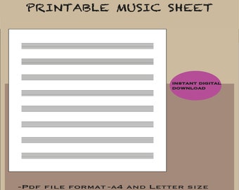 Staff Paper Music Sheet - Etsy