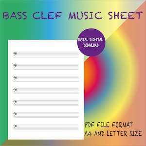 Printable Bass Clef Music Sheet I Bass Clef Sheet I Blank Music Sheet ...