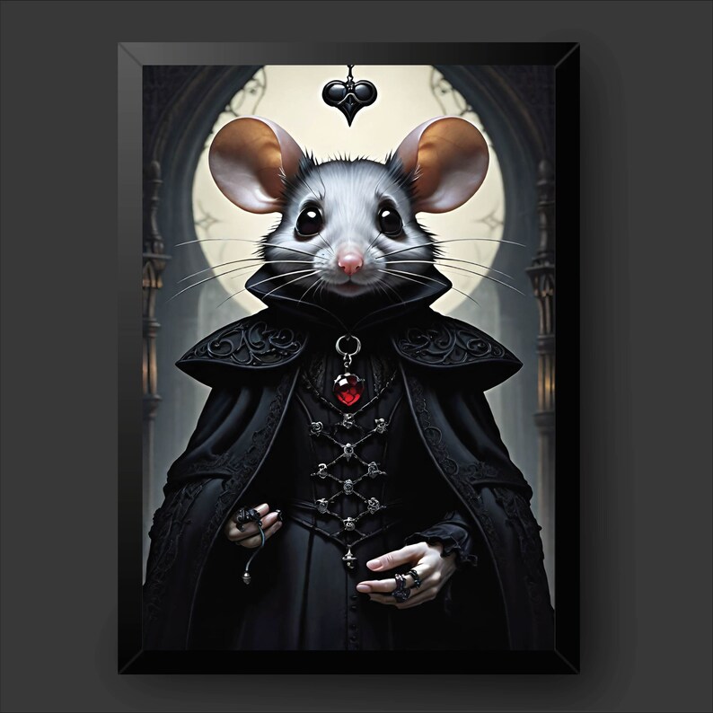 Gothic Poster, Gothic Mouse Poster, Mouse Poster, Printable Dark City ...