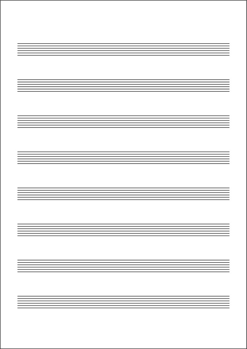 Printable Blank A4 - Letter Music Staff / Stave Sheet I Blank Staff ...