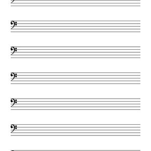 Printable Bass Clef Music Sheet I Bass Clef Sheet I Blank Music Sheet ...