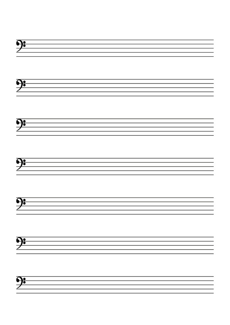Printable Bass Clef Music Sheet I Bass Clef Sheet I Blank Music Sheet ...
