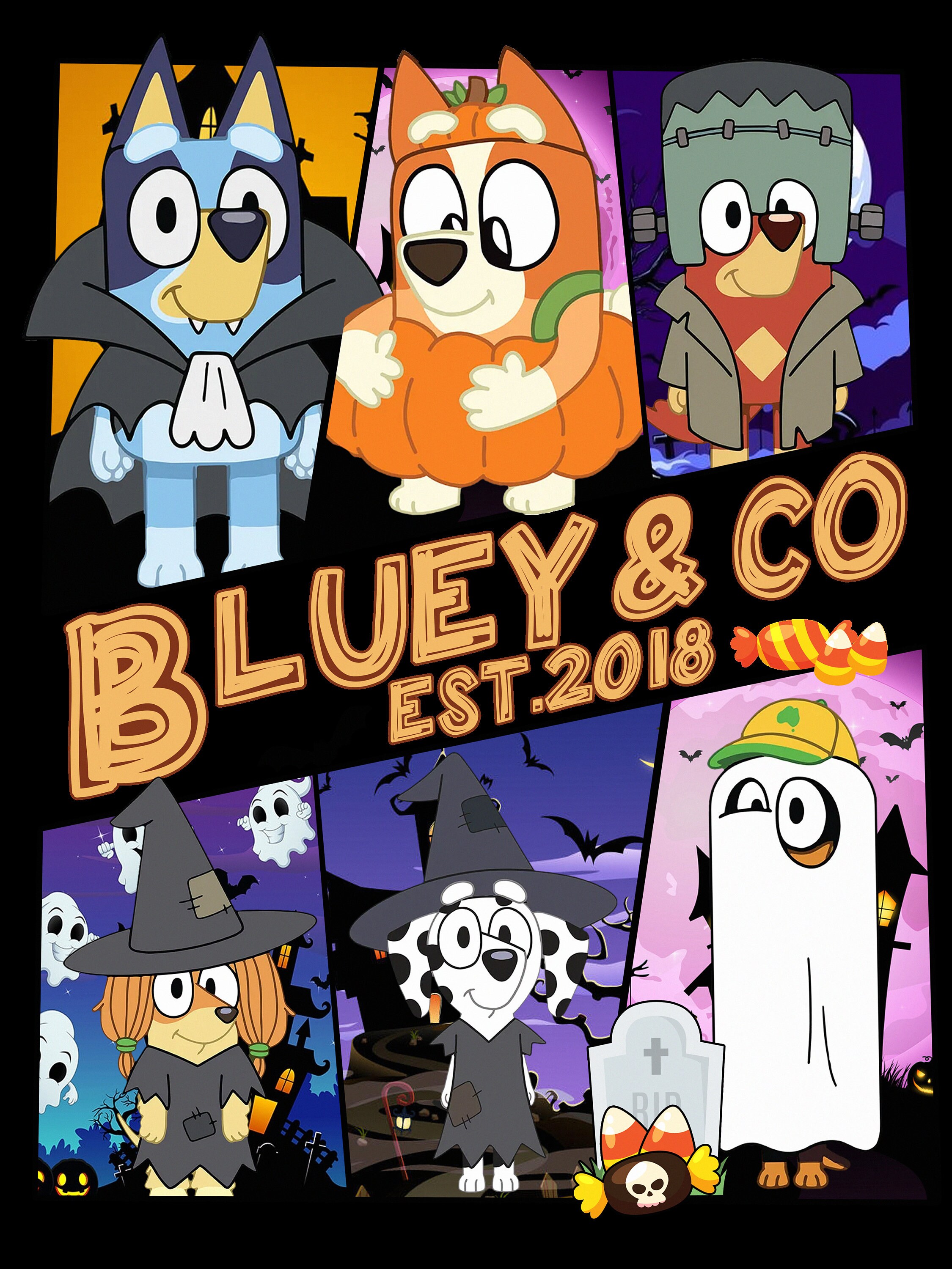 Png Bluey Halloween Bundle 4 Png Files - Etsy