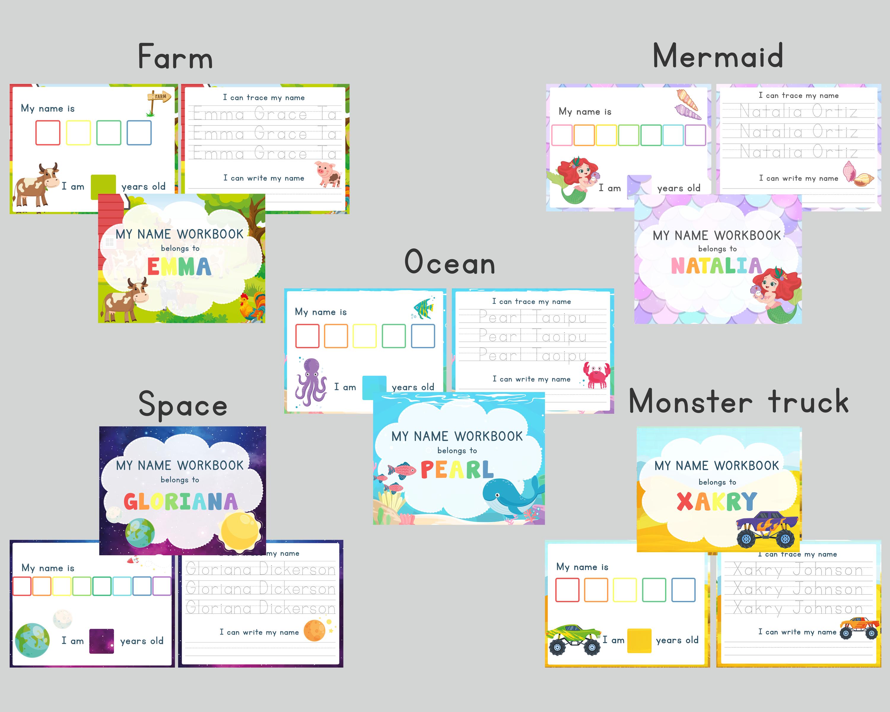 Printable Personalized Name Tracing Workbook: Kids Writing Practice - Etsy
