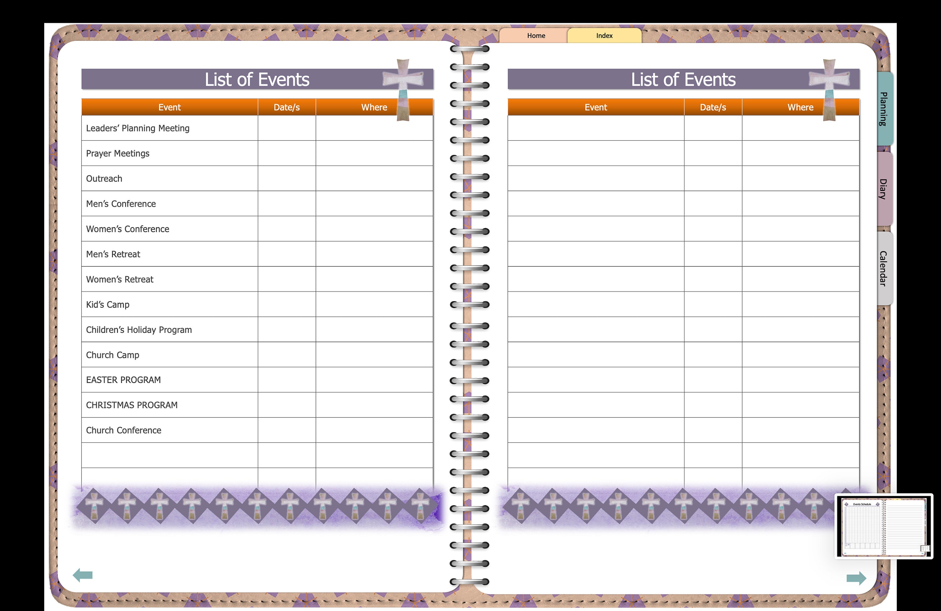 Church Event Planner Printable - Digital Organizer for Flawless ...