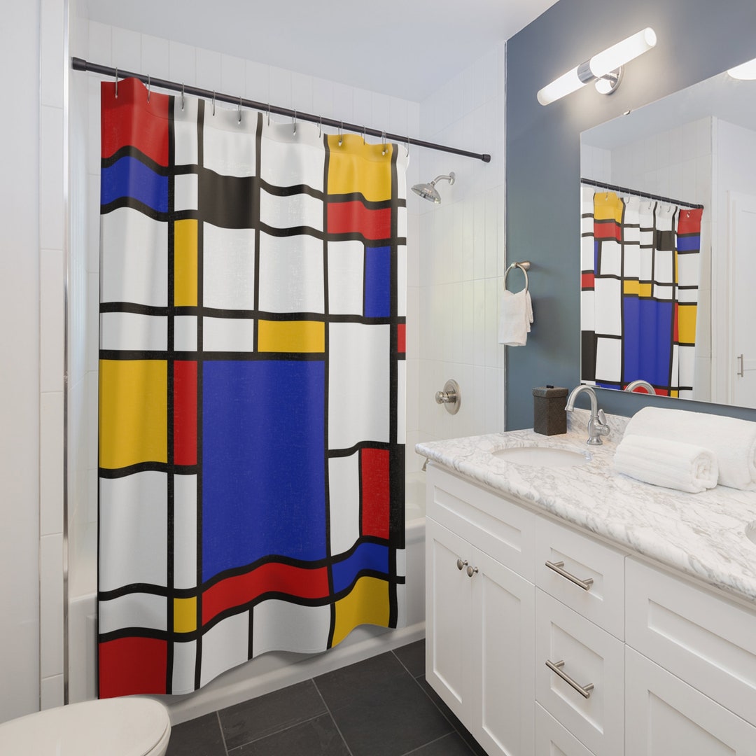 Piet Mondrian Style Formal Shower Curtain Mondrian Style - Etsy