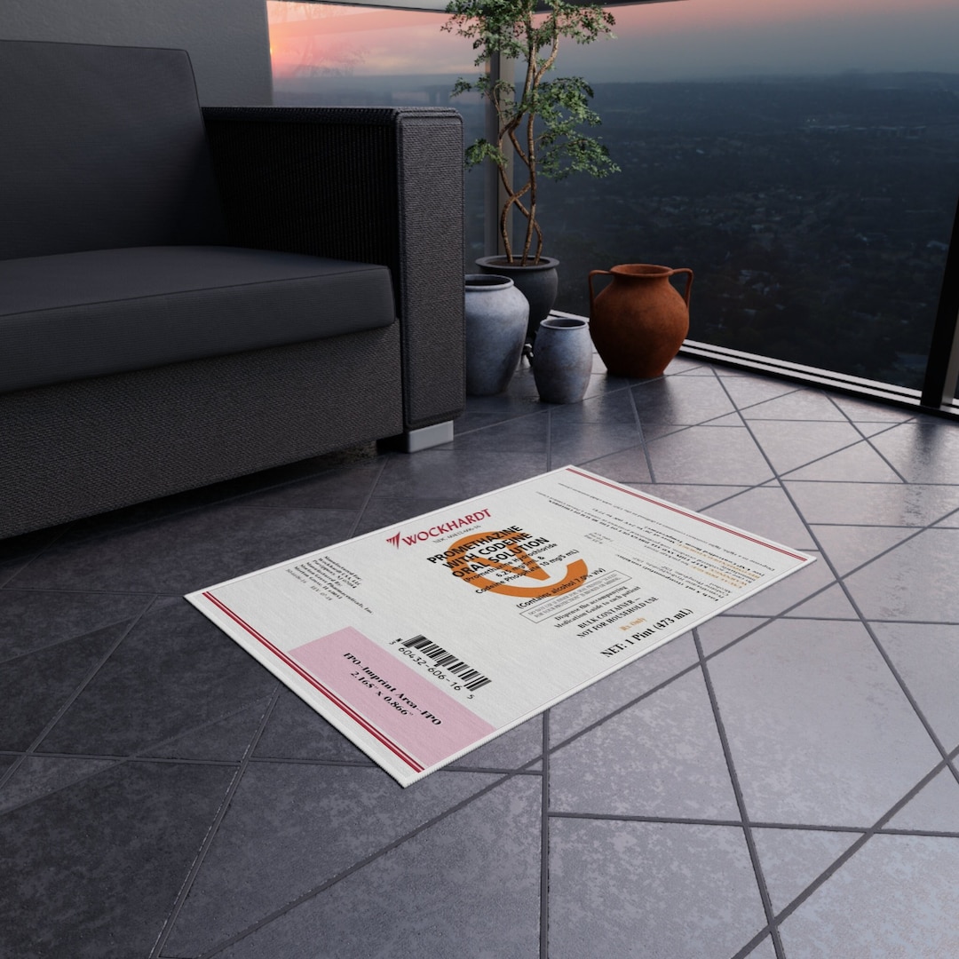 Wockhardt Label, Codeine , Funny Rug, Lucki, Wockhardt Rug, Meme Rug ...