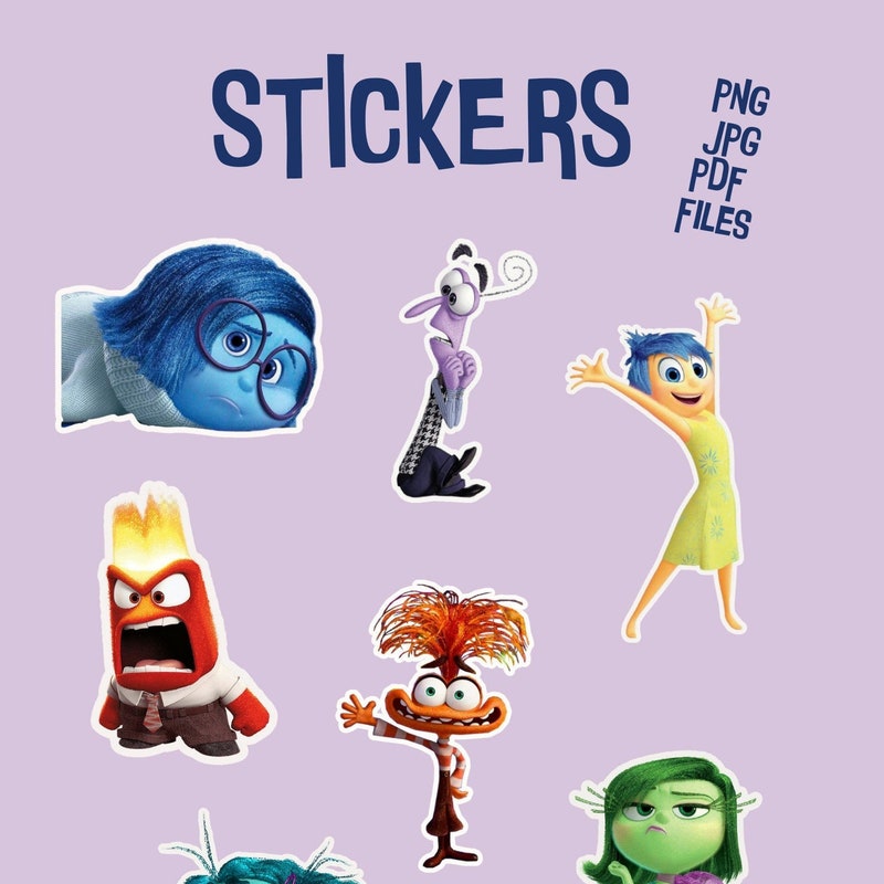 Inside Out Character Stickers - Etsy