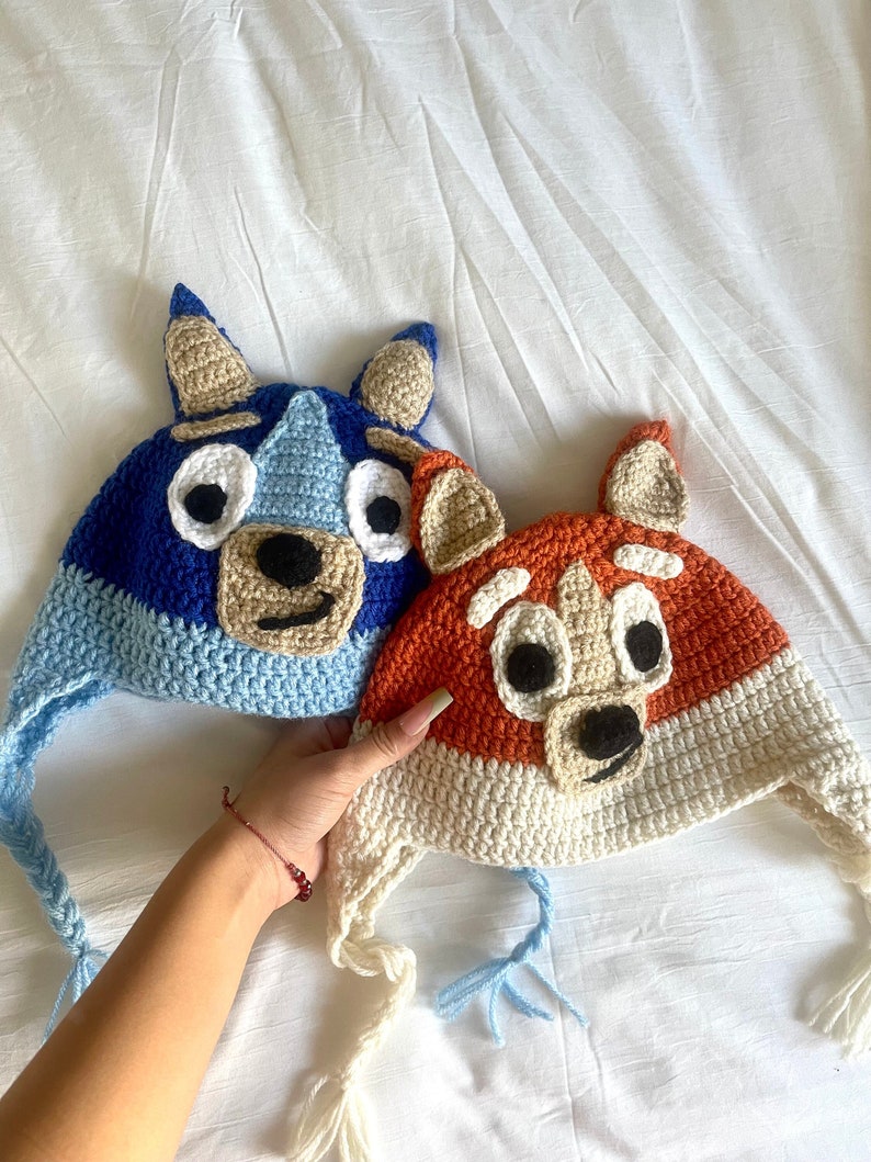 Bluey & Bingo Crochet Hat for Kids and Adults - Etsy