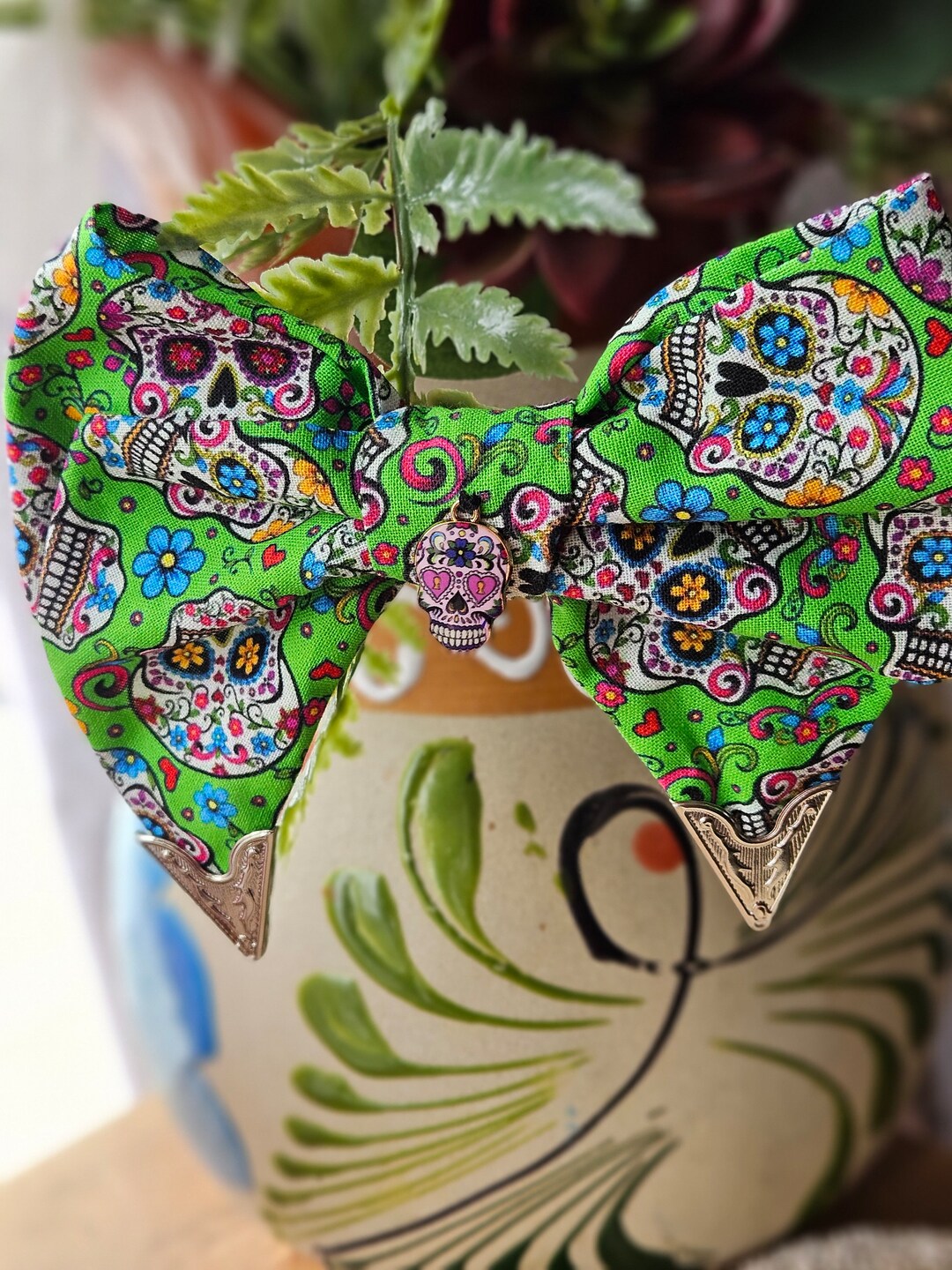 Dia De Los Muertos Charro Hair Bow - Etsy