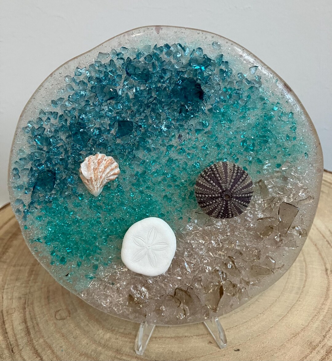 Decorated Glass Rounds Made From Vintage Blenko Dalle De Verre Glass - Etsy