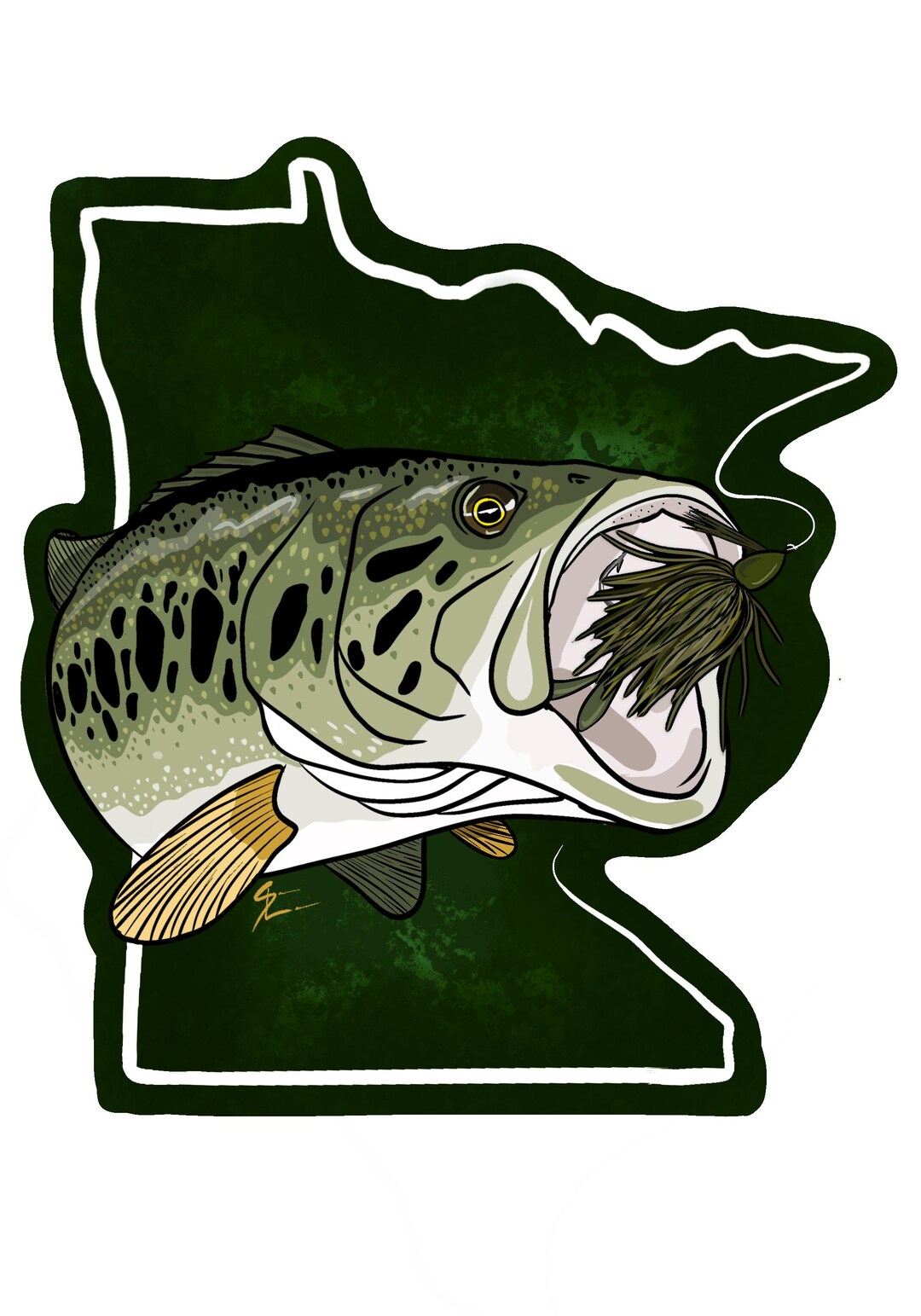 Minnesota Largemouth Bass - Fish Sticker - Etsy