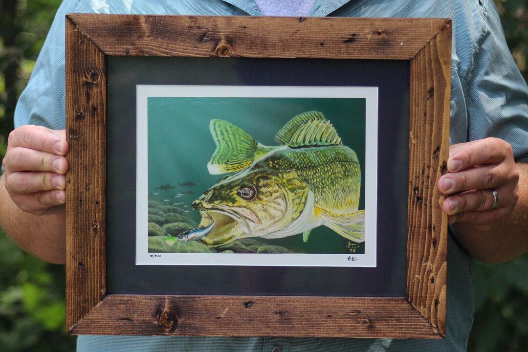 Framed MN Walleye Stamp Print - Etsy