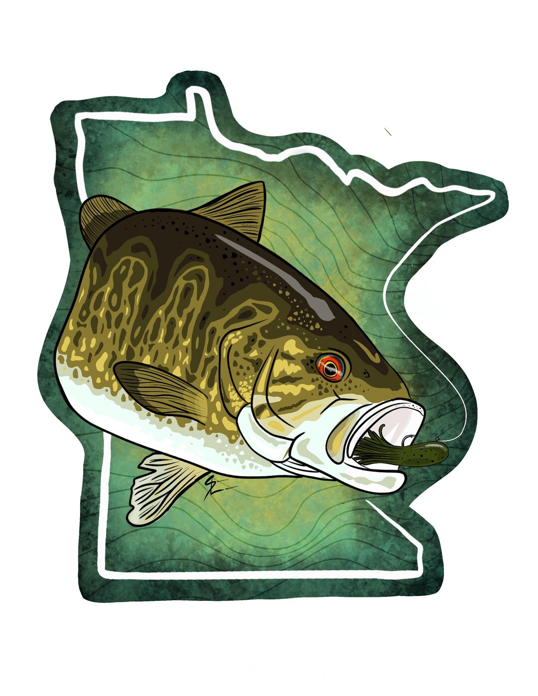 Minnesota Smallmouth Bass - Fish Sticker - Etsy