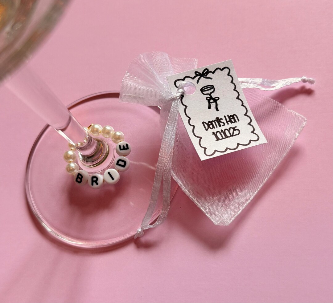 Fun & Custom Hen Party Wine Glass Charms – Personalized Wedding Drink ...