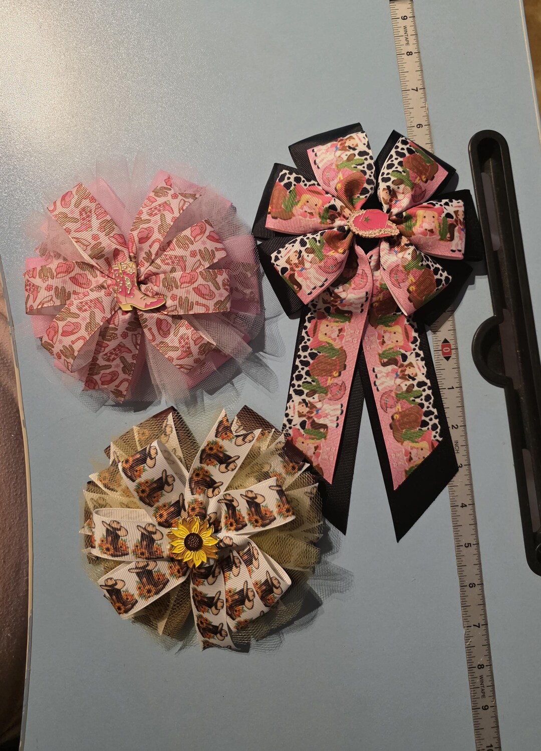 Set of 3 Cowgirl Hair Bows - Cowboy - Hats - Boots - Flowers - Rodeo - Etsy