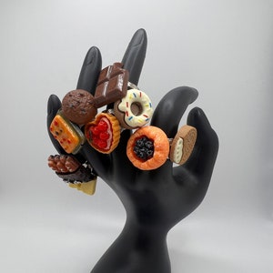 Food Rings, Desserts, Cheese, Yum Rings , Funky Statement Ring, Chunky ...