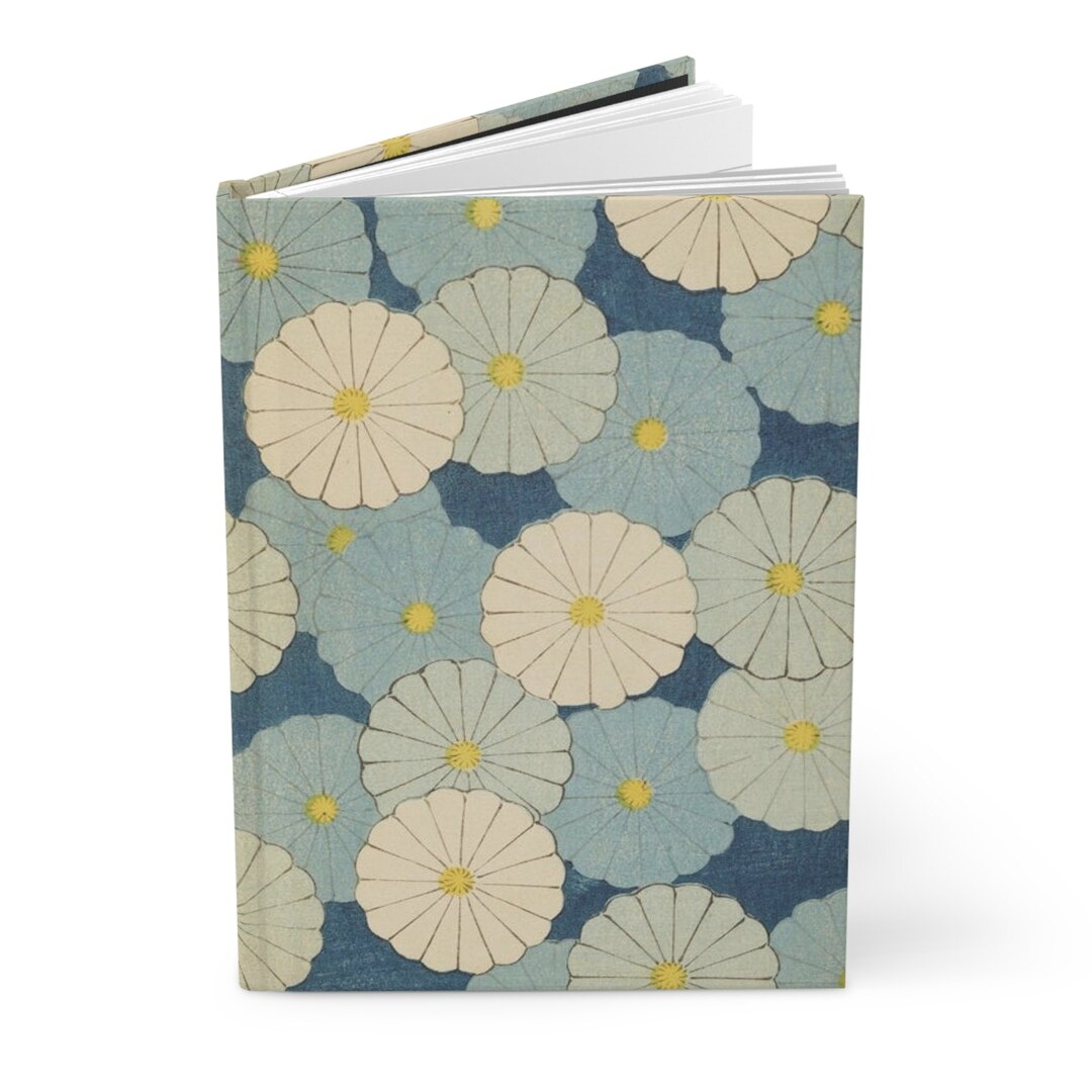 Japanese Blue Floral Kimono Pattern Hardcover Journal: Antique Vintage ...