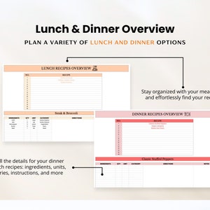 Weekly Meal Planner and Grocery List Google Sheets Tempalte, Breakfast ...