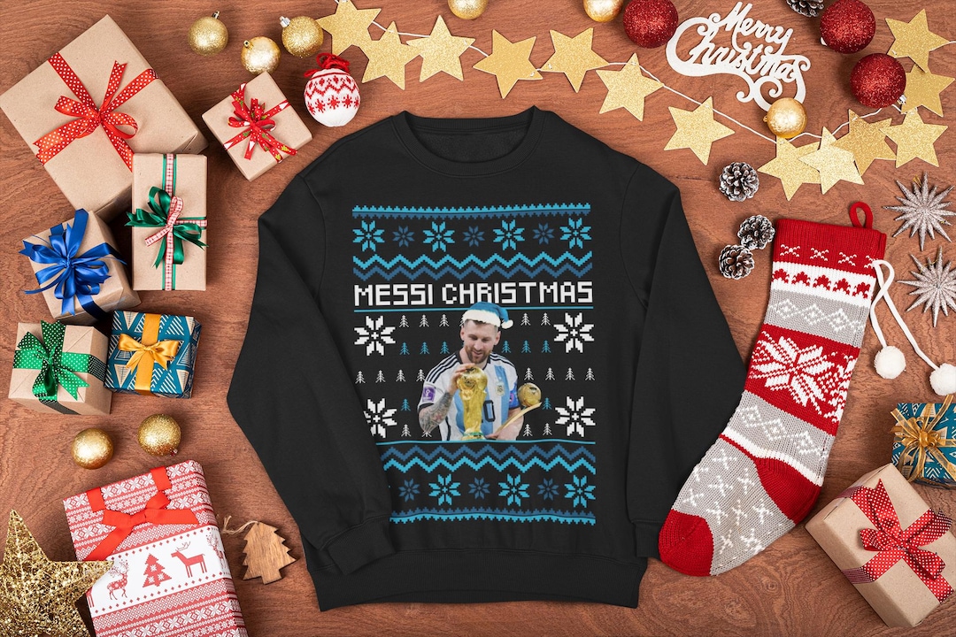 Messi Christmas Sweatshirt | Lionel Messi Hoodie | Messi Ugly Sweater ...
