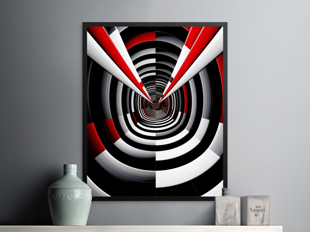 MODERN DIGITAL POSTER 3D Optical Illusion Geometric Wall Art - Etsy