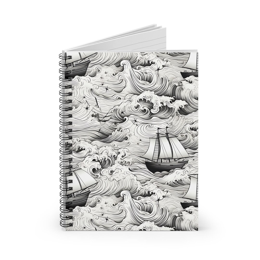 Nautical Journal | Ship Notebook | Ocean Waves Diary for Writers ...