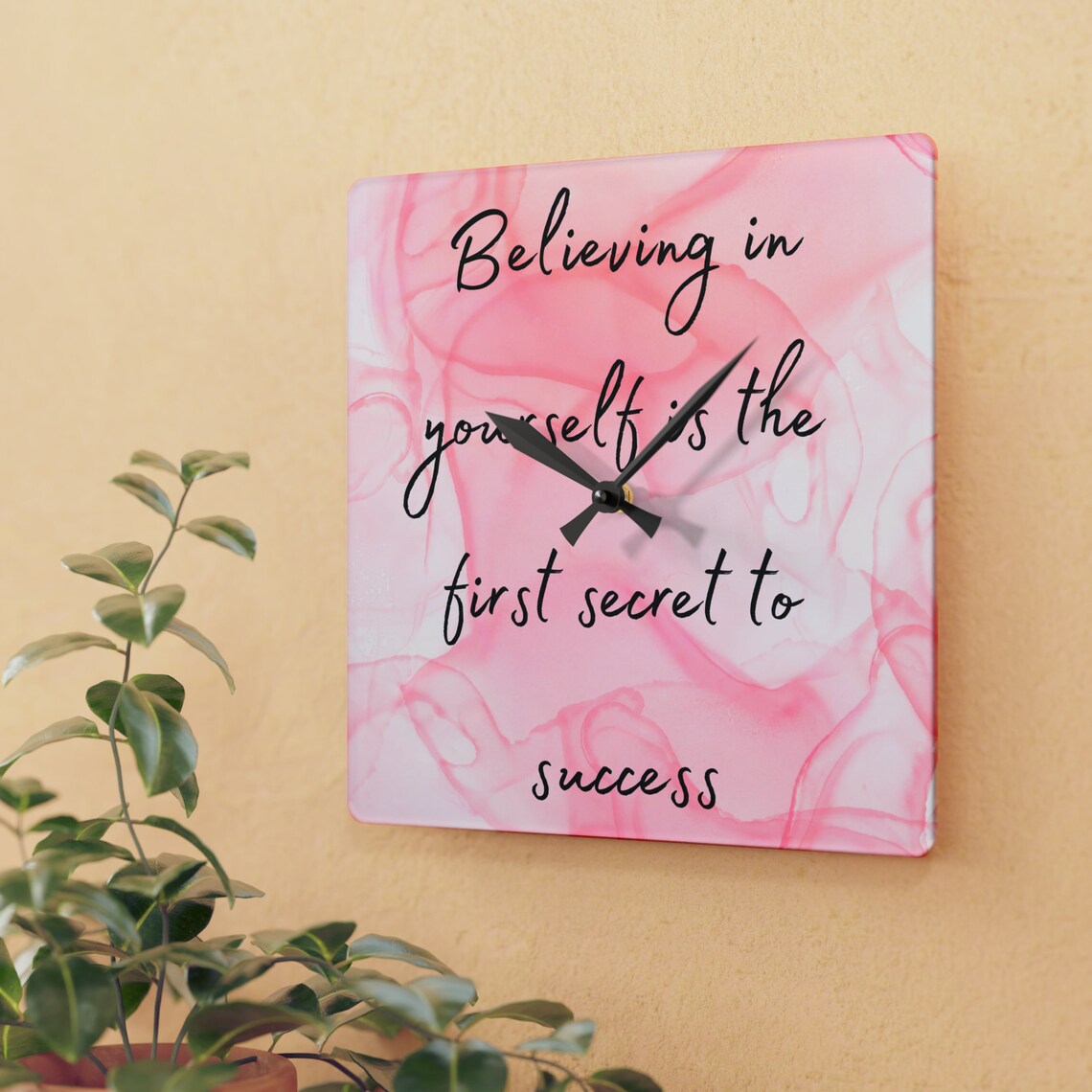 Believe in Yourself Acrylic Wall Clock - Etsy