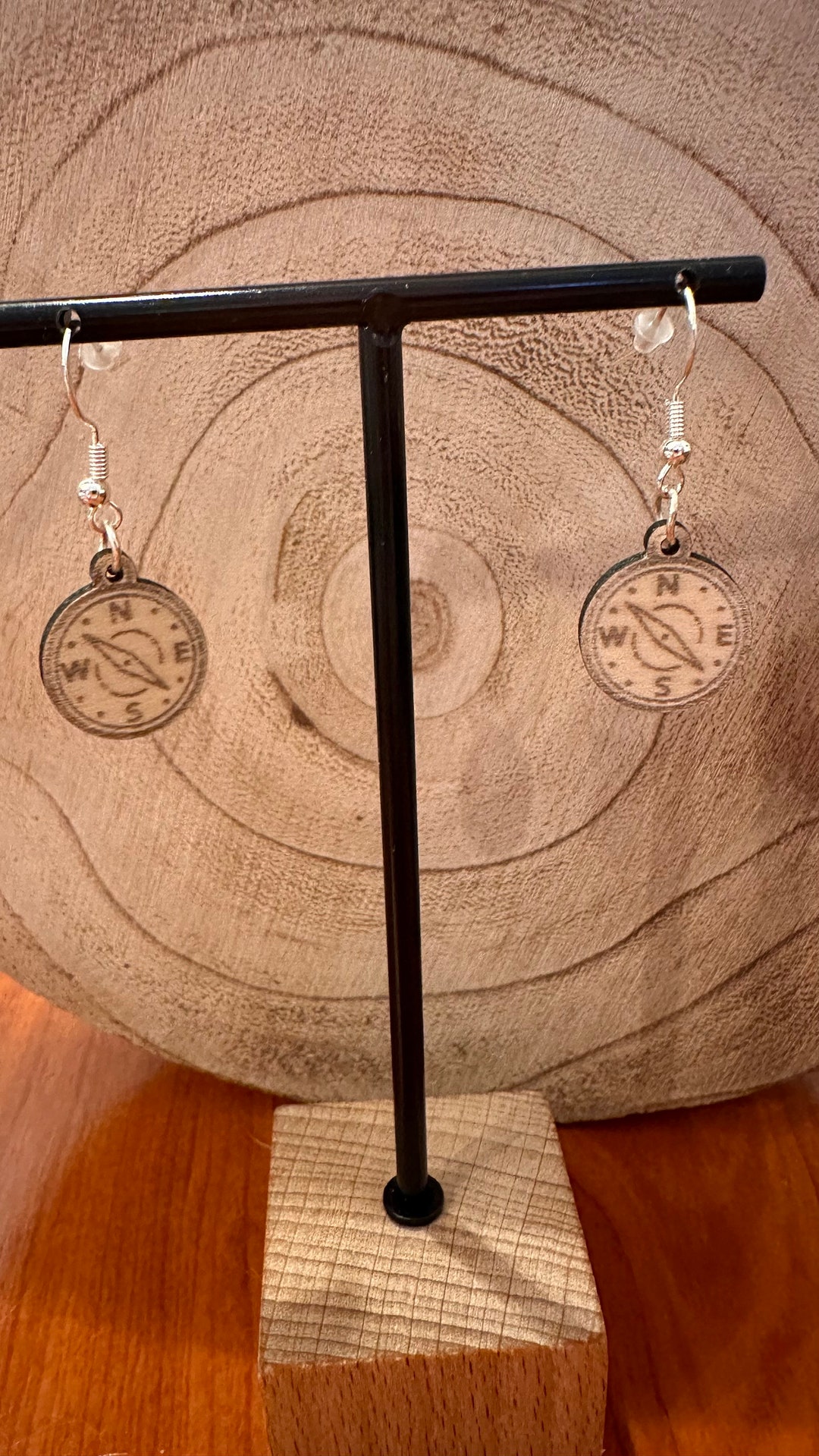 Earrings compass Unique Jewelry, Handmade Jewelry, Gift Idea, Handmade ...